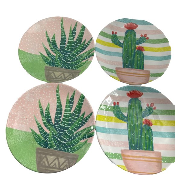 Zak! Designs | Dining | Zak Designs Set Of 4 Melamine Plates Cactus ...